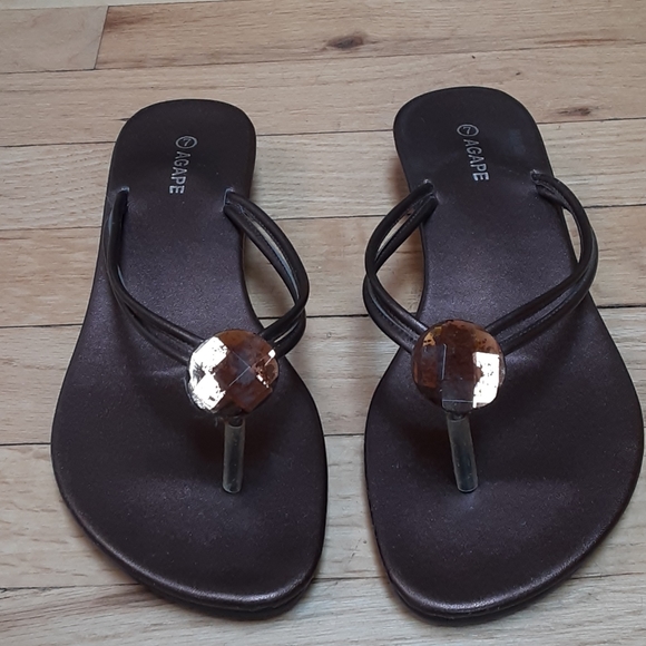 Agape | Shoes | Bronze Sandals | Poshmark